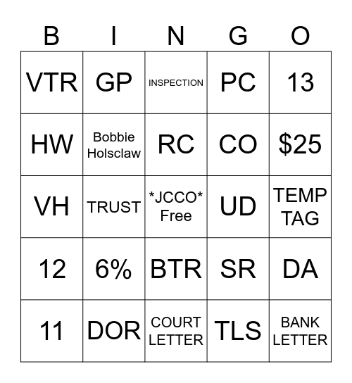 JCCO TERM BINGO Card