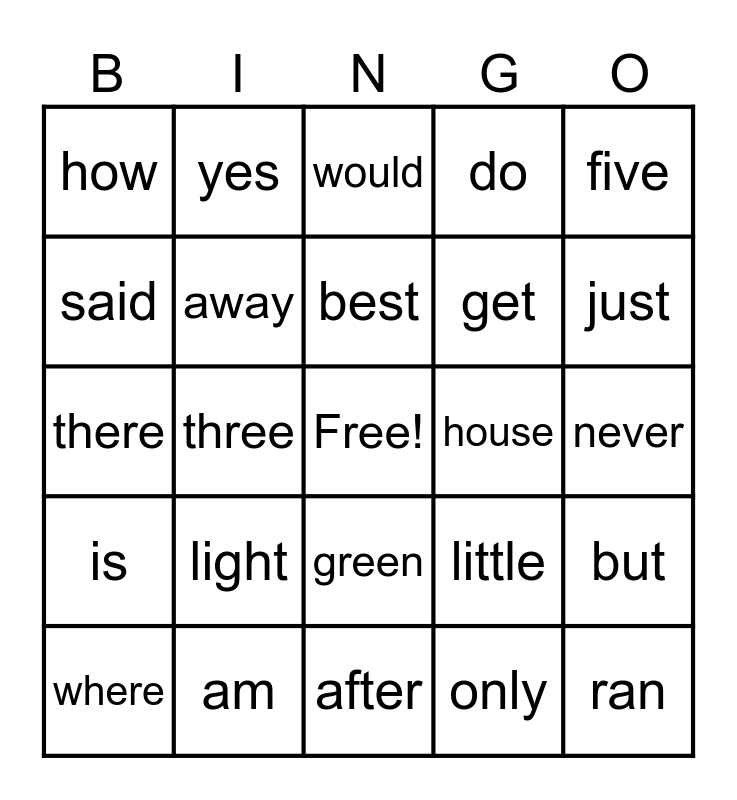 VOLUME 4 HIGH-FREQUENCY WORDS Bingo Card