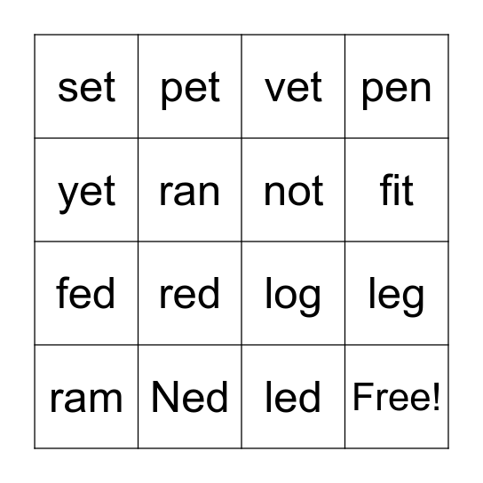 Stage Three Unit 1 Bingo Card
