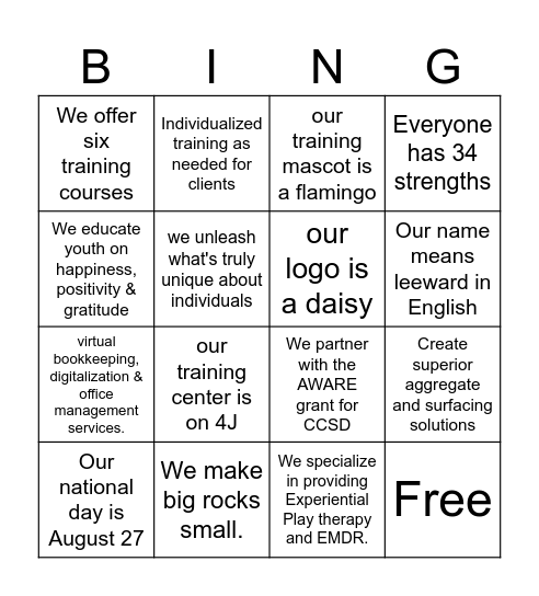 Fuel Blackout Bingo Card