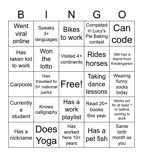 Belonging Bingo Card