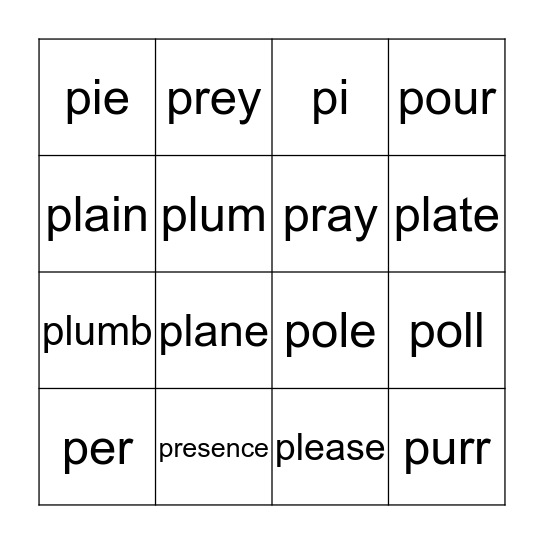 week 25 Bingo Card