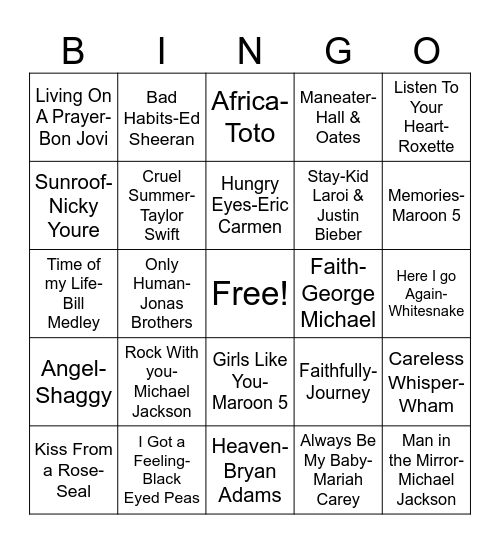 MAGIC 101.9 BINGO Card