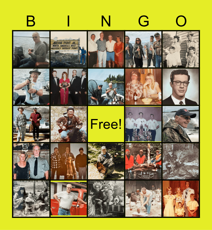 Memory Lane Bingo Card