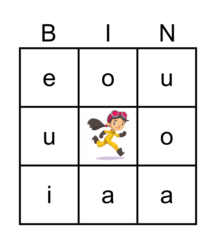 Bingo de las vocales Bingo Card