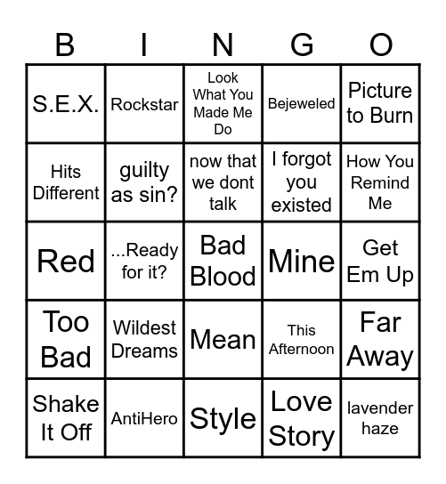 Nickelhotties Bingo Card