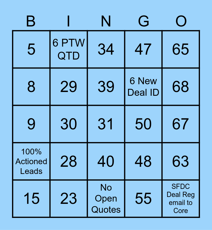 NA Enterprise Upgrades Bingo Card