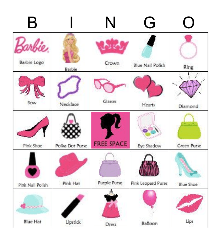 Barbie Bingo Card