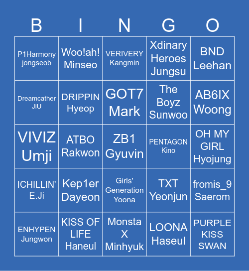 K-POP BINGO! Bingo Card