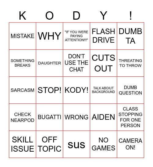 GAME DEV Bingo Card