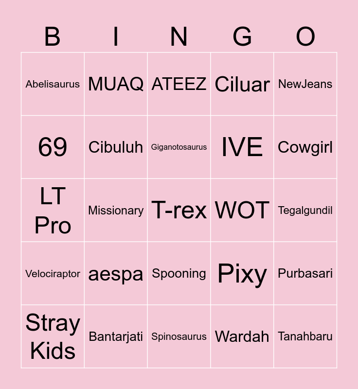 Aurel's Bingo Card
