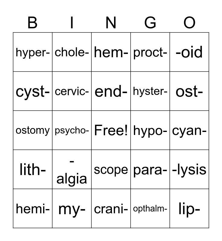 Dean Vaughn Lesson 2 Bingo Card