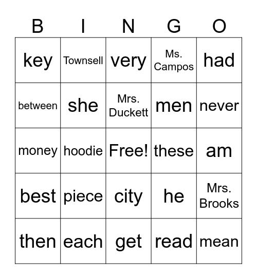 Spelling and Word Study Bingo! Bingo Card