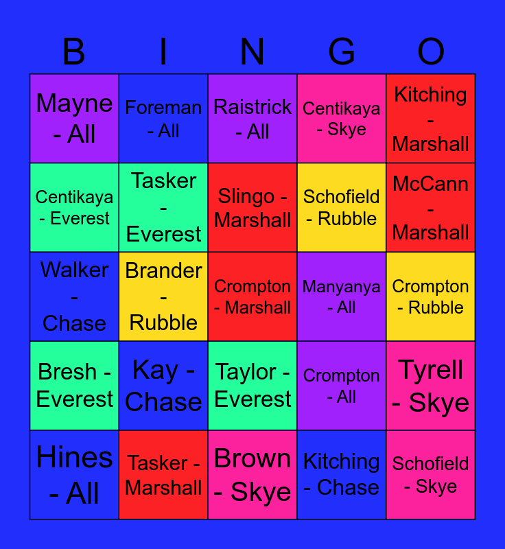 01Mon740 - Tracker Bingo Card