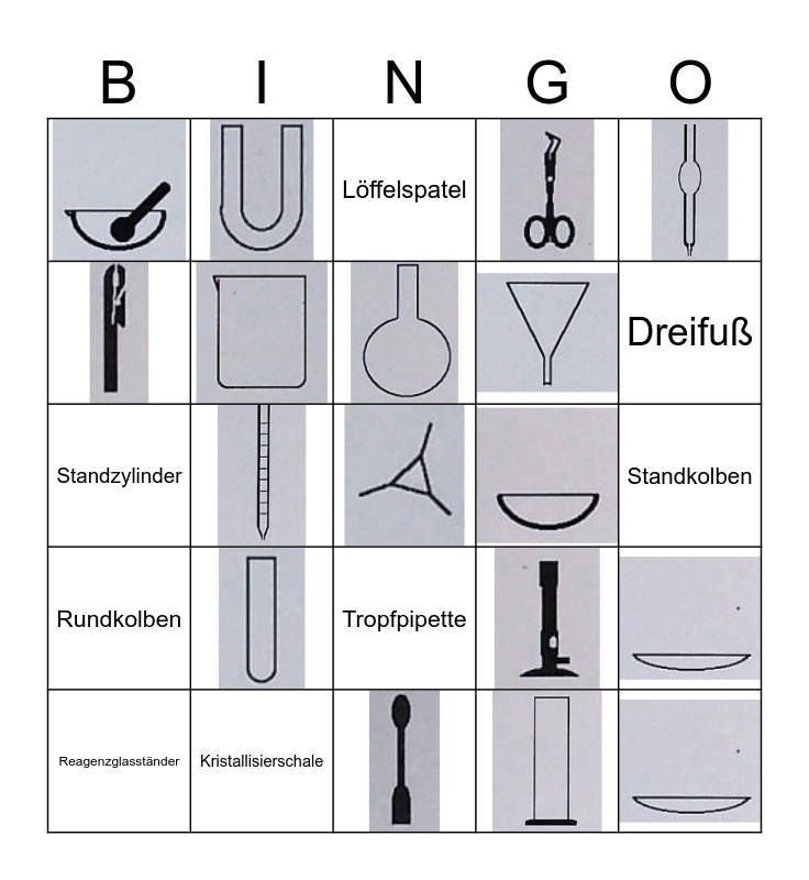 Laborgeräte Bingo Card