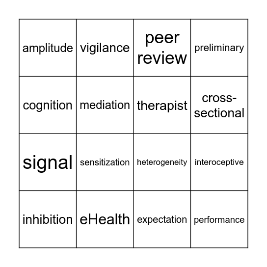 Research Bingo Card