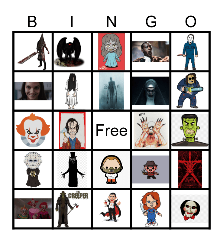Horror Movie Bingo Card