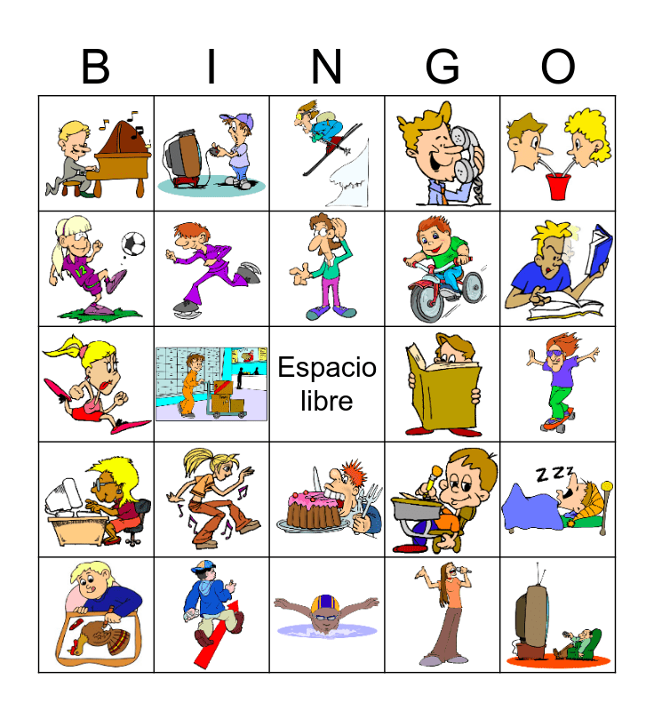 Las actividades Bingo Card