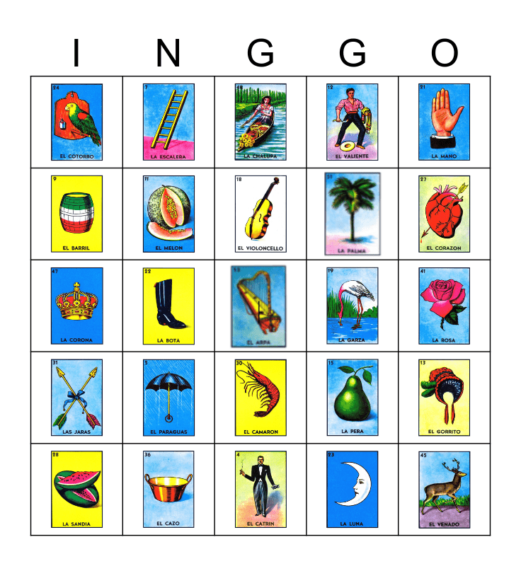 Loteria Mexicana Bingo Card