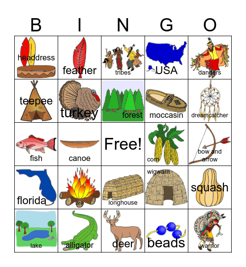 the First Americans Bingo Card