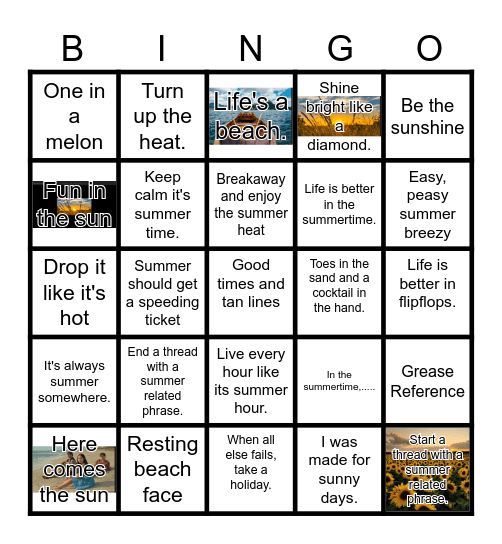 UW Summer Bingo 2023 - Friday Bingo Card