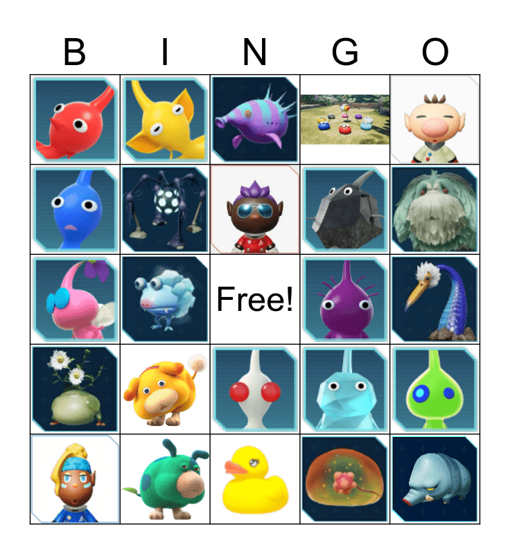 PIKMIN Bingo Card