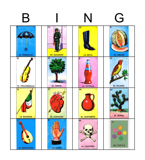 Lotería Bingo Card