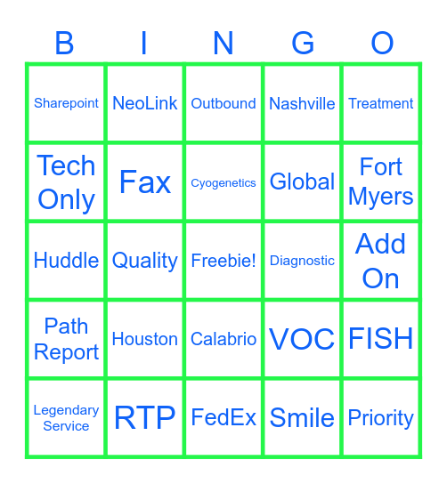 Client Services Week 2023 BINGO Card