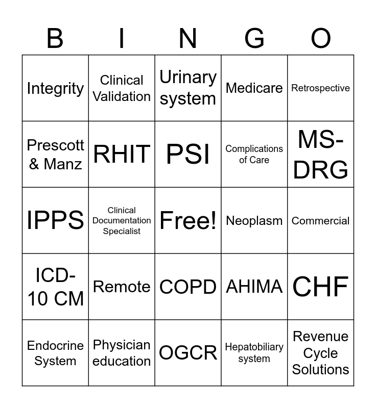 CDI Week 2021 Bingo Card