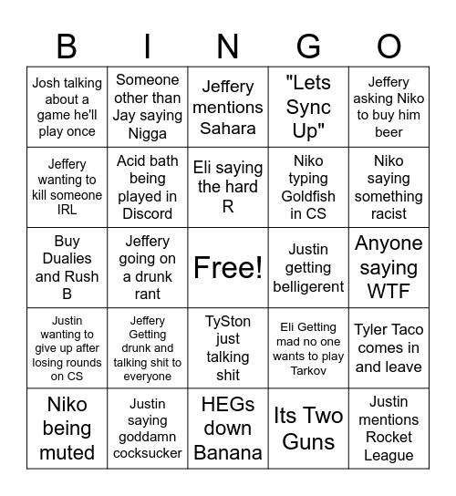 Discord Bingo Card