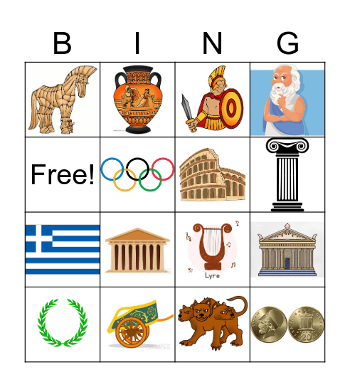 Greece Bingo Card
