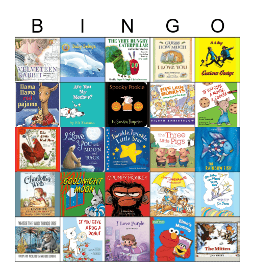 Baby Book Bingo Card