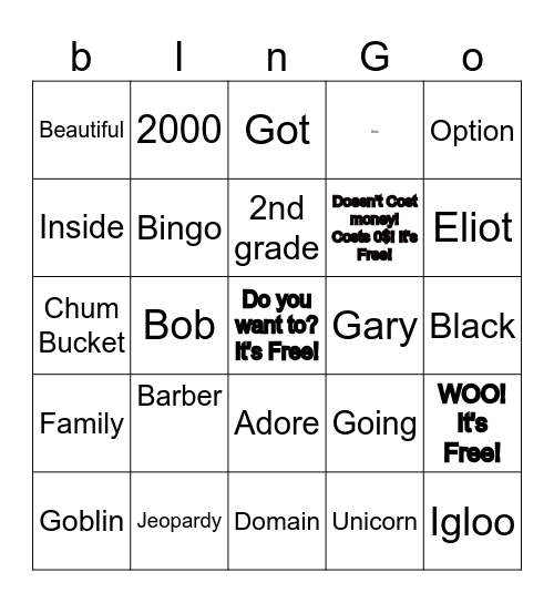 whatever Bingo Card