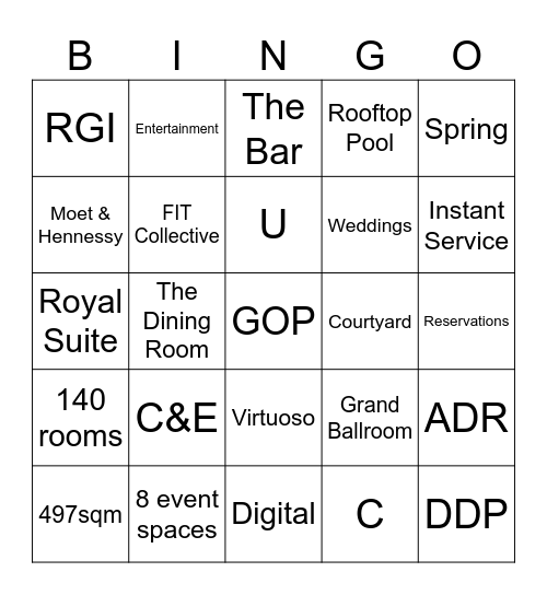 SYDIC Town Hall Bingo Card