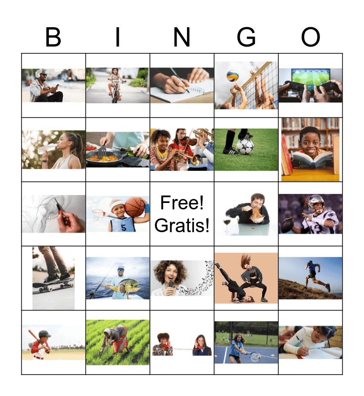 Los Pasatiempos Bingo Card