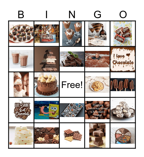 Mmm Chocolate Bingo Card