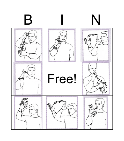 ASL Bingo Family Signs Bingo Card