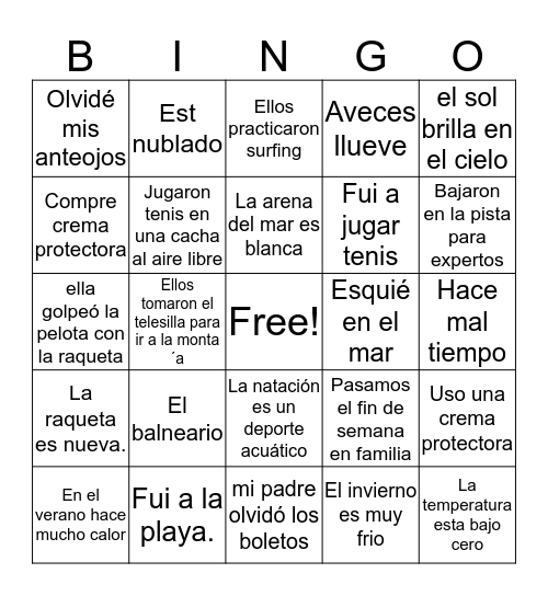 Capítulo 9 Bingo Card