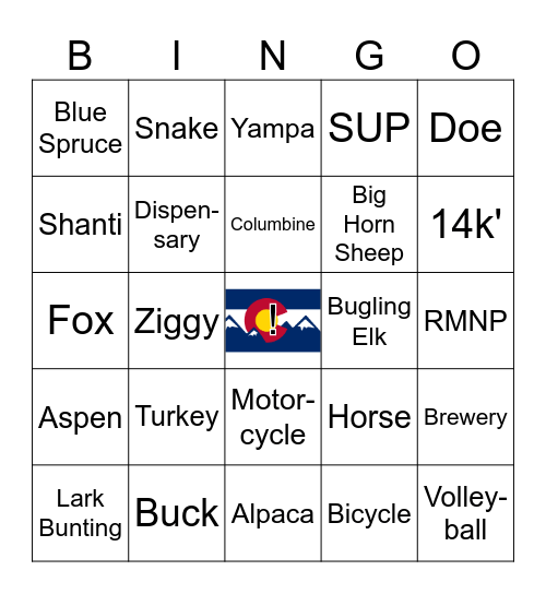 Colorado Must-See! Bingo Card
