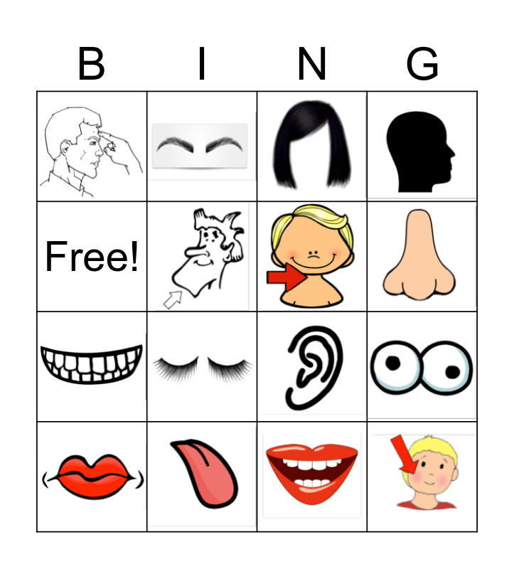 Parts of the Face Bingo Card
