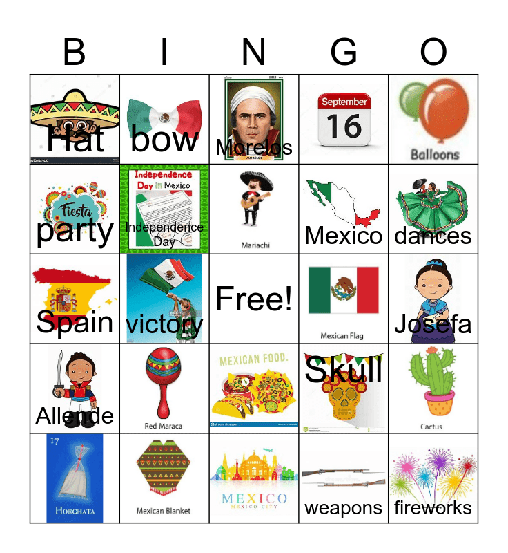 Mexican Independence Day ++ Bingo Card