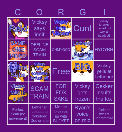 Vicksy Bingo Card