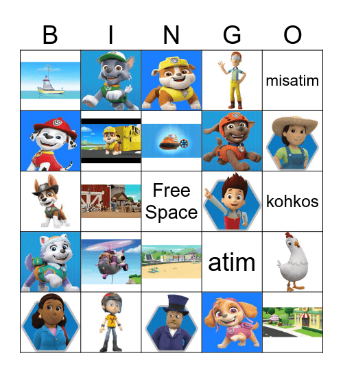 Paw Patrol BINGO! Bingo Card
