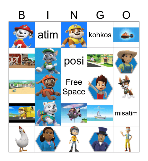 Paw Patrol BINGO! Bingo Card