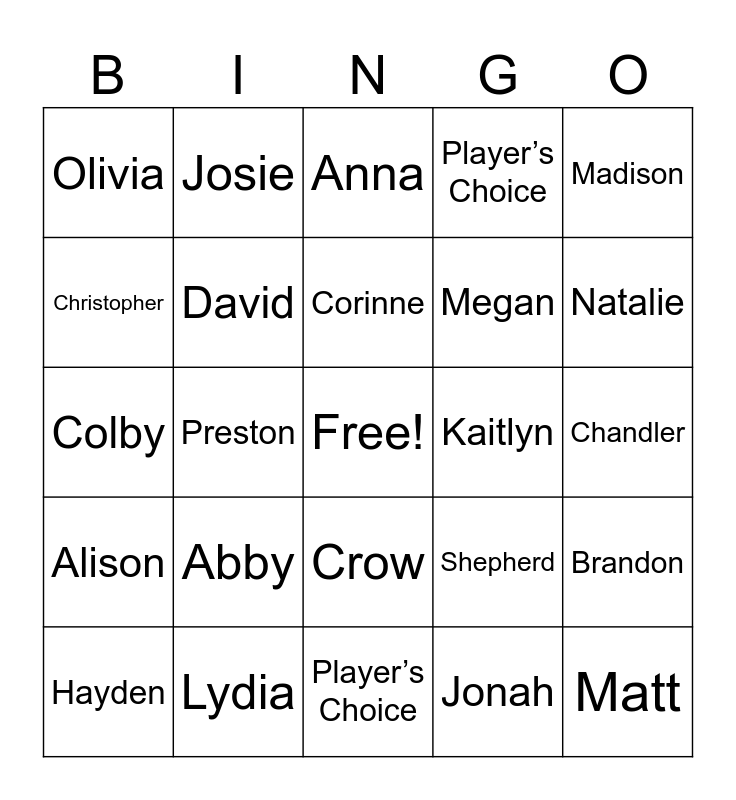 Deck Encouragement Bingo Card