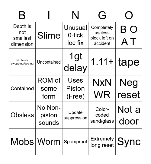 Squid Bingo (Wiring Only) Bingo Card