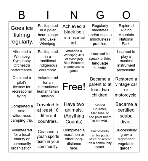 Guess Who! Bingo! Bingo Card