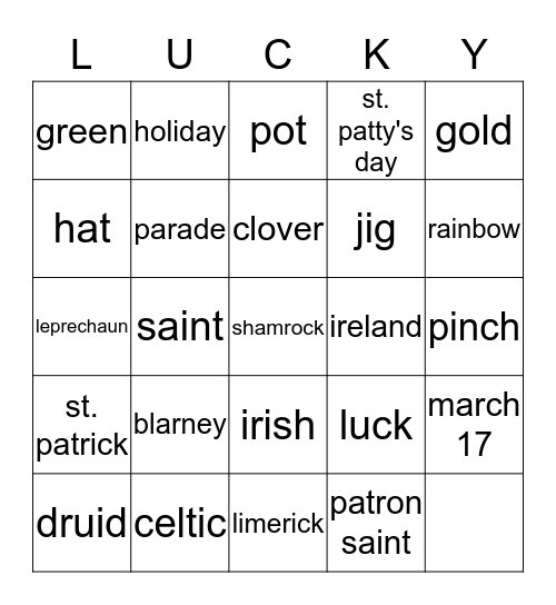 Lucky Bingo Card