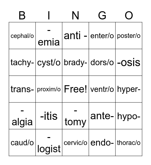 Chapter 1 Bingo Card