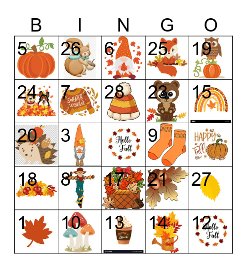 FALL BINGO Card